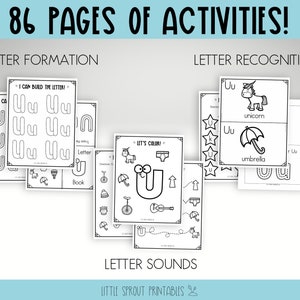 Alphabet Activity Book | Letters U-Z | Preschool Worksheets | Alphabet ...