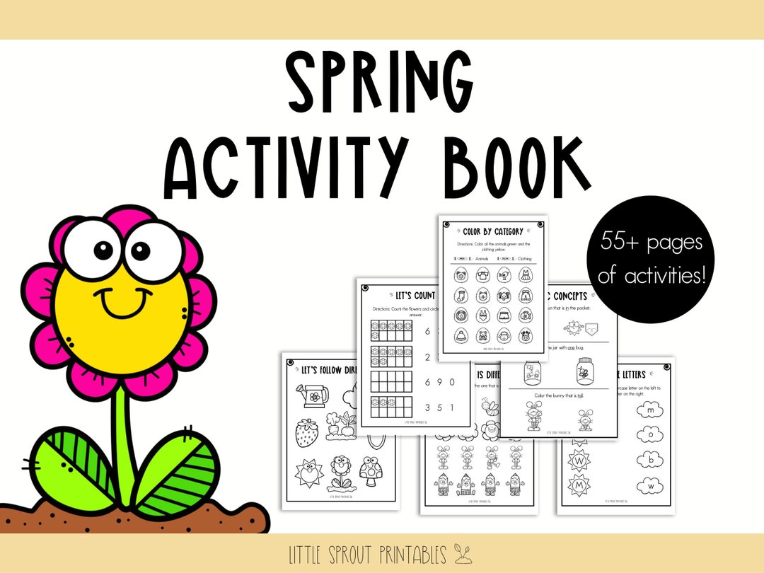Spring Activity Book | Preschool Worksheets | Toddler Activities | Fun ...
