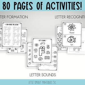 Alphabet Activity Book: Letters F-J, Preschool Worksheets (digital ...