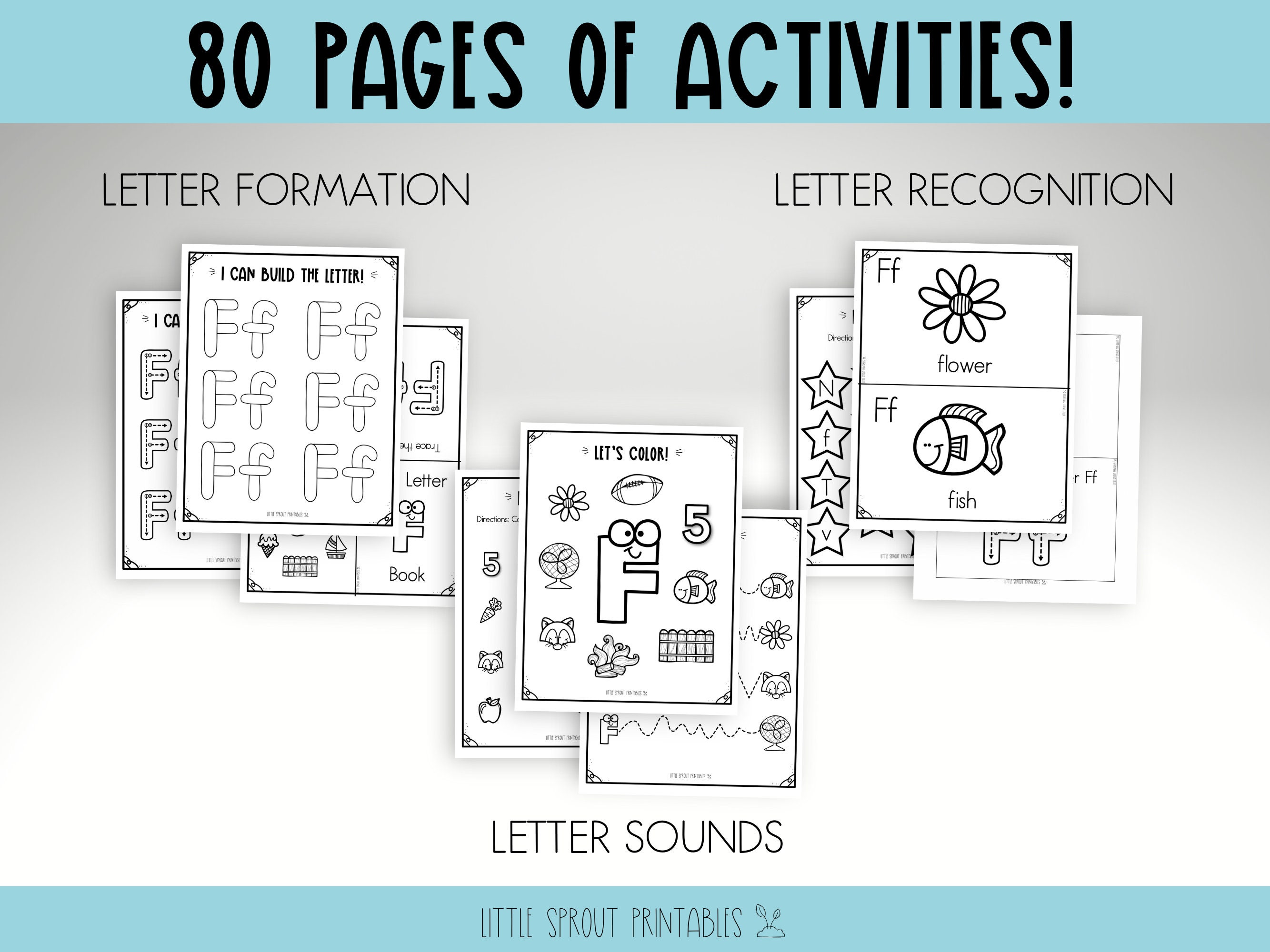 Alphabet Activity Book: Letters F-J, Preschool Worksheets (digital ...