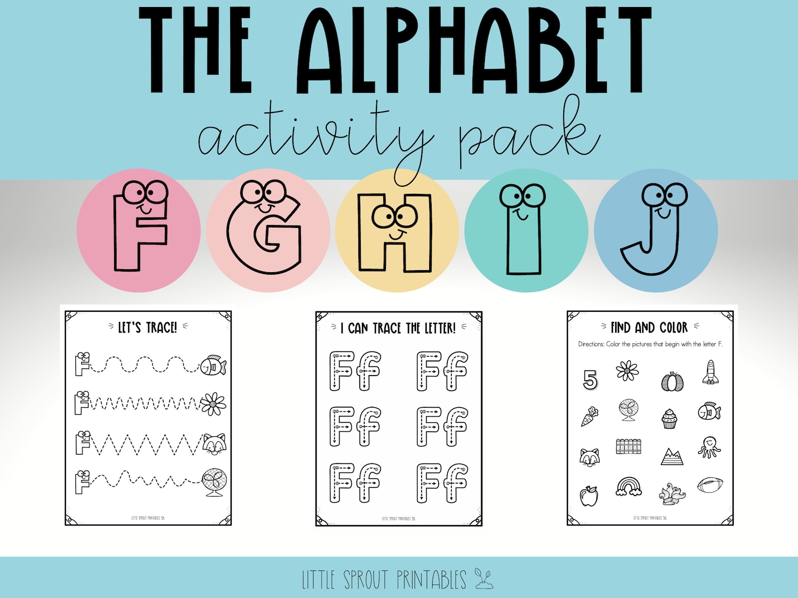 Alphabet Activity Book Letters F-J Preschool Worksheets Alphabet ...