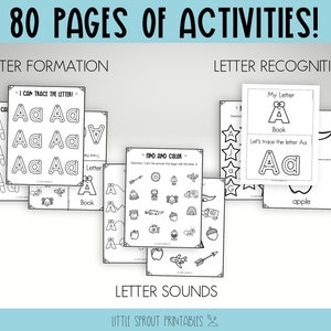 Alphabet Activity Book A-E: Preschool Learning (digital Download) - Etsy