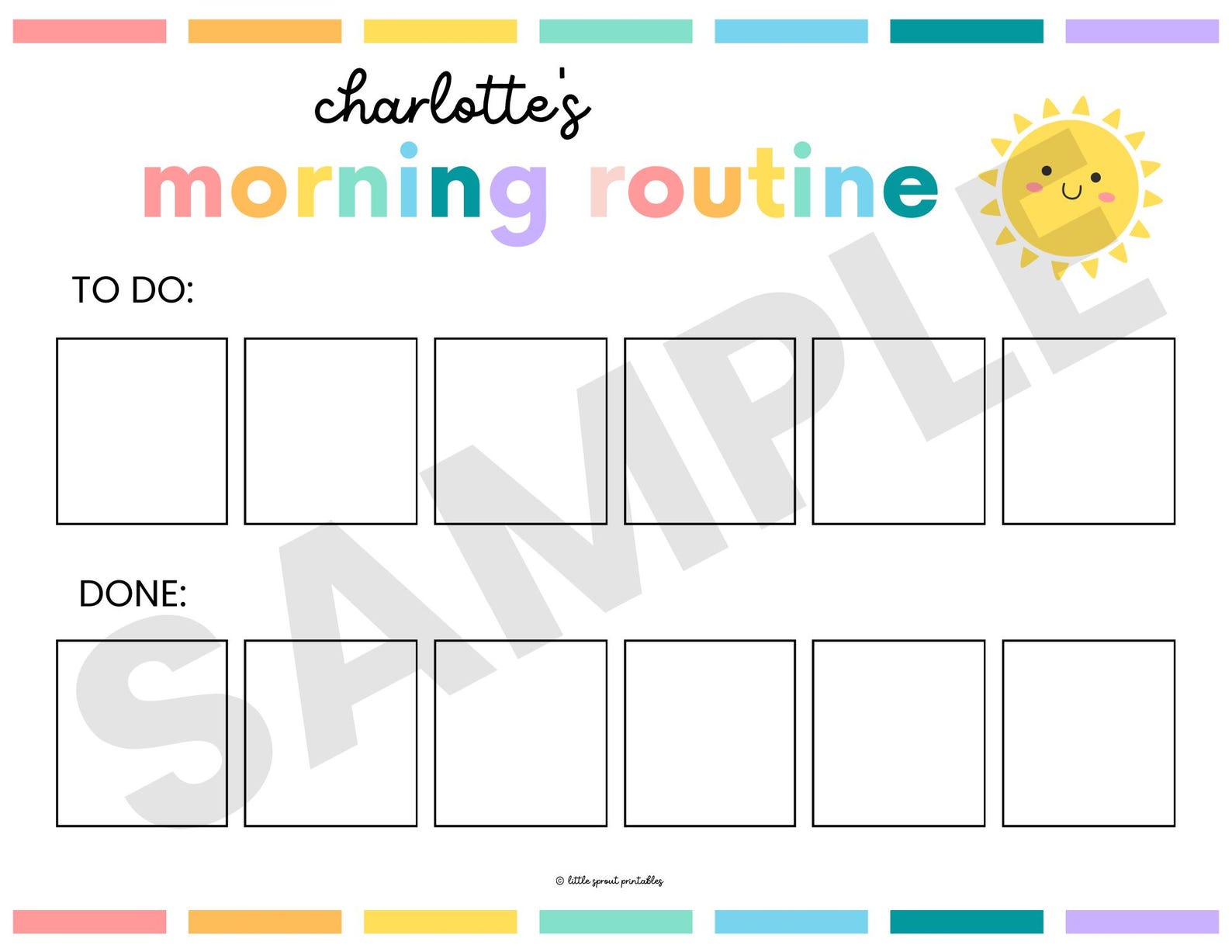 Printable Kids Daily Routine Chart | Toddler Morning Bedtime Routine ...