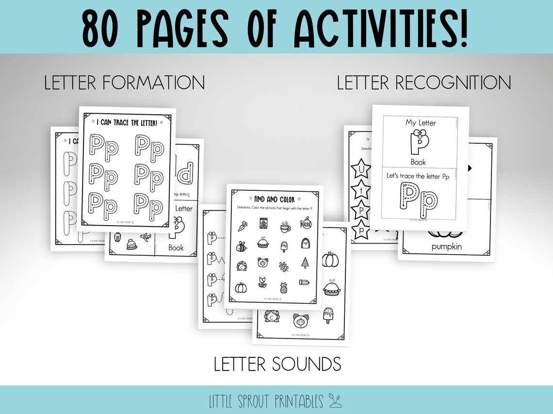 Alphabet Activity Book Letters P-T Preschool Worksheets Alphabet ...