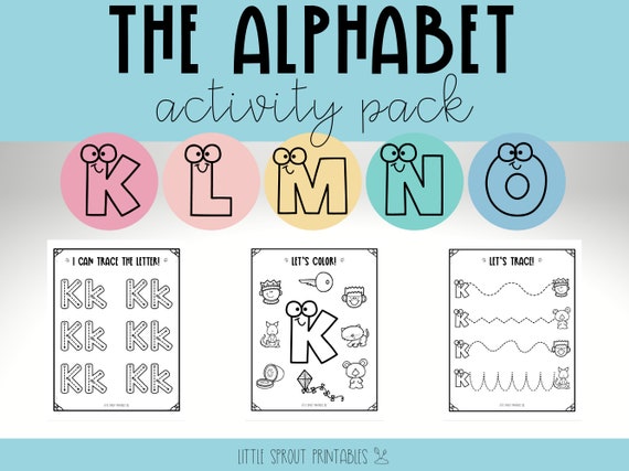 Alphabet Activity Book Letters K-O Preschool Worksheets | Etsy