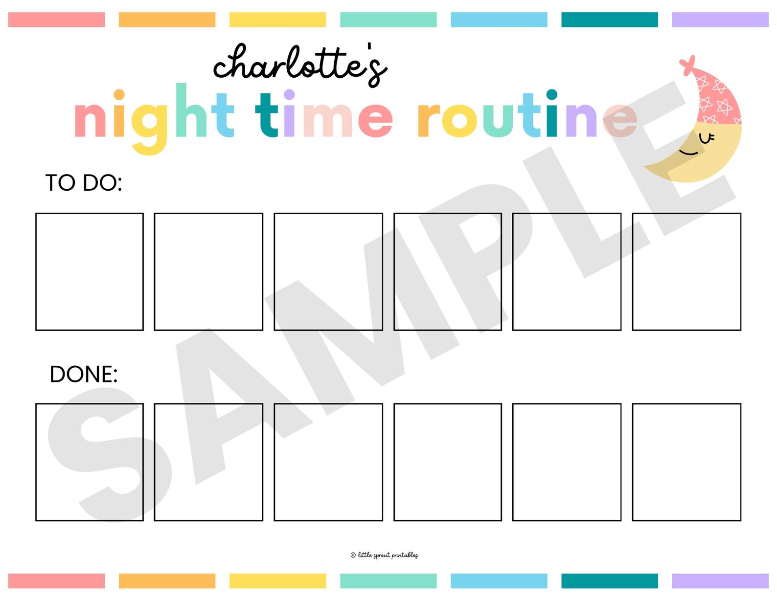 Printable Kids Daily Routine Chart | Toddler Morning Bedtime Routine ...
