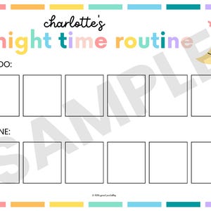 Printable Kids Daily Routine Chart | Toddler Morning Bedtime Routine ...