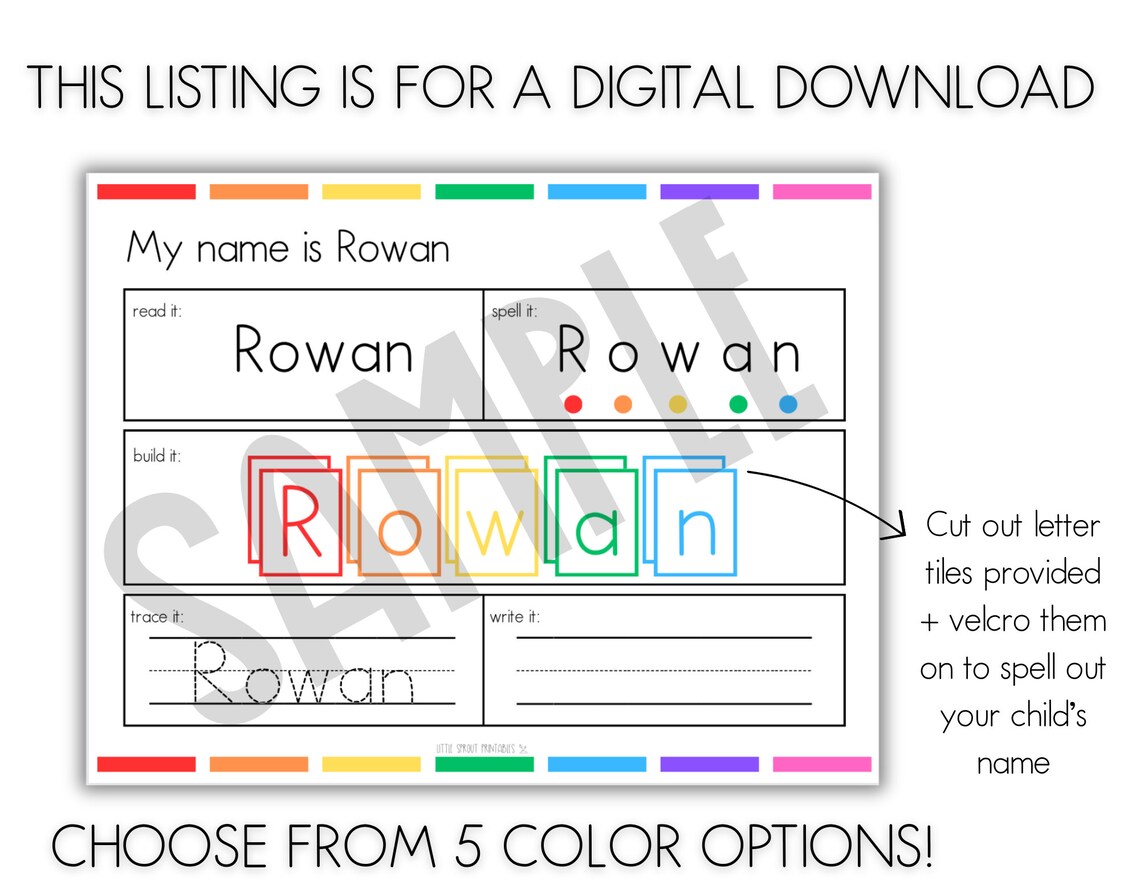 Preschool Name Recognition Mat Homeschool Printables Toddler Activity ...