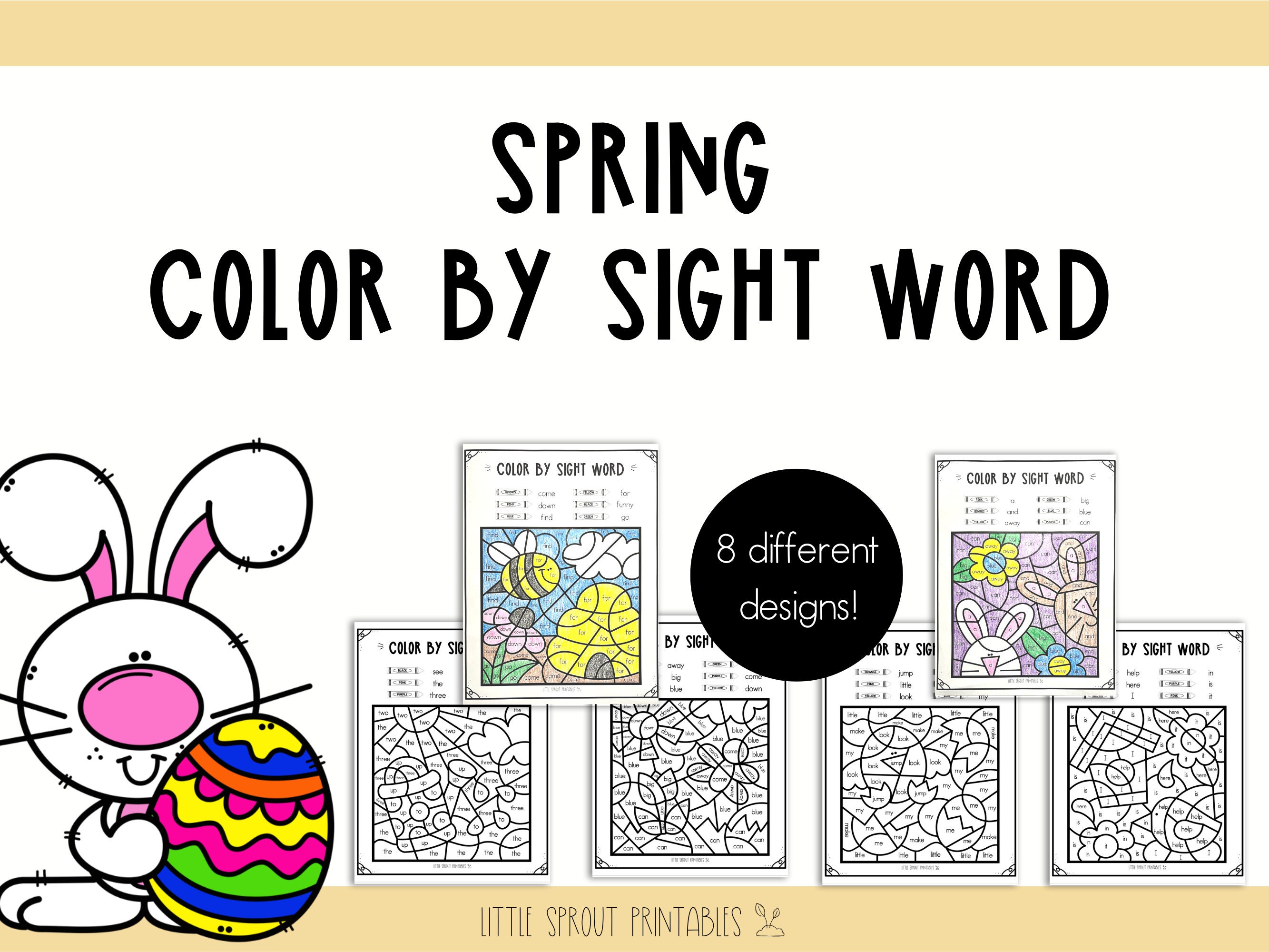 Color by Sight Word Sight Words Worksheets Toddler Activities Easter ...