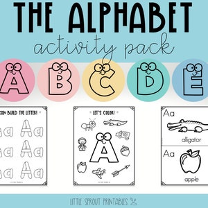 Alphabet Activity Book A-E: Preschool Learning (digital Download) - Etsy