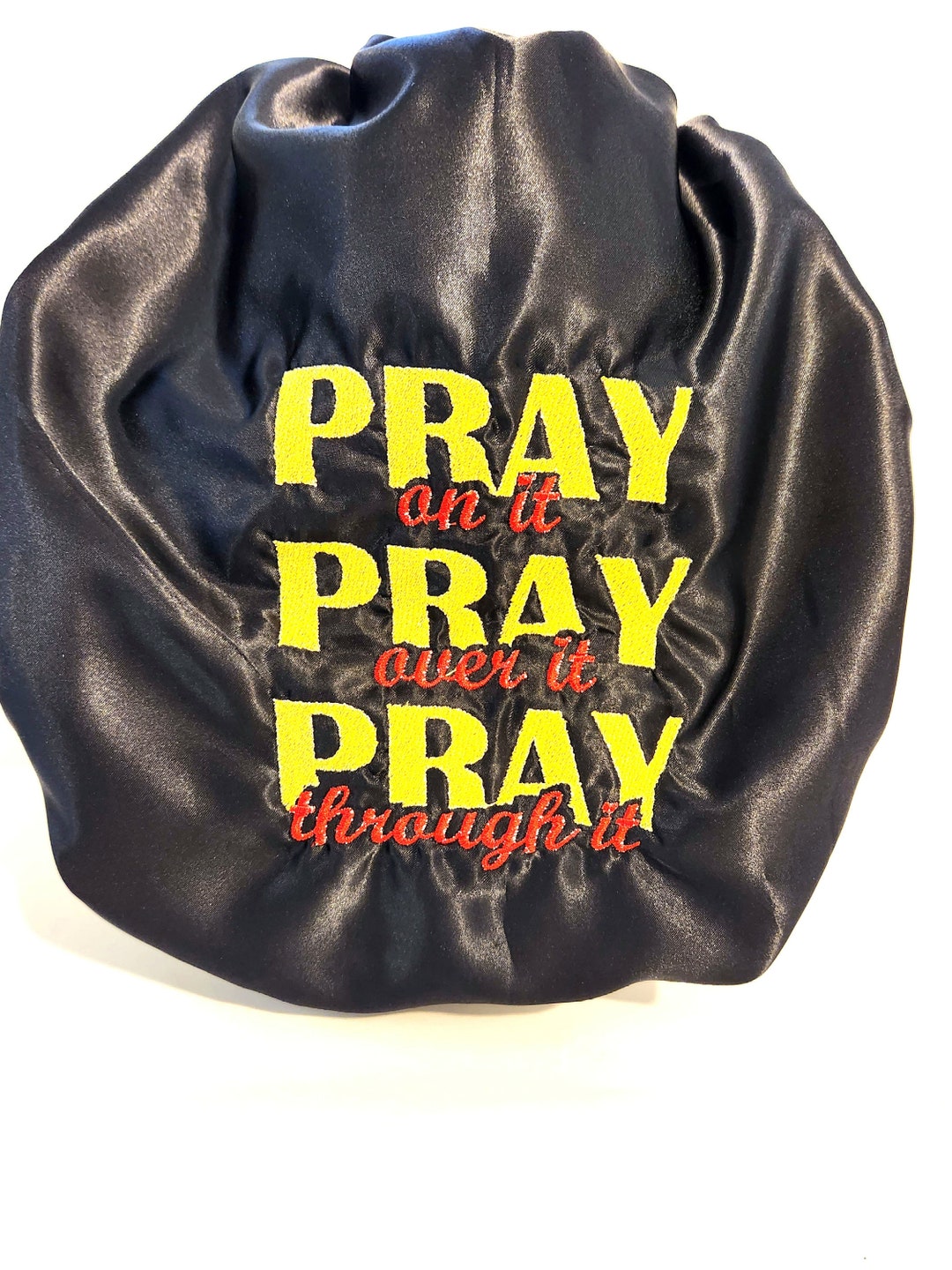 Prayer Hair Bonnet/satin ADULT Bonnet/personalized Bonnet/ Embroidered ...
