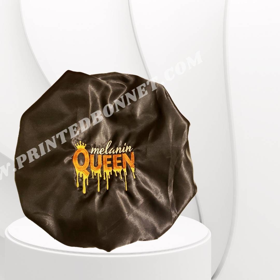 Melanin Queen Satin Hair Bonnet, Satin ADULT Sleep Cap, Halloween Hair ...