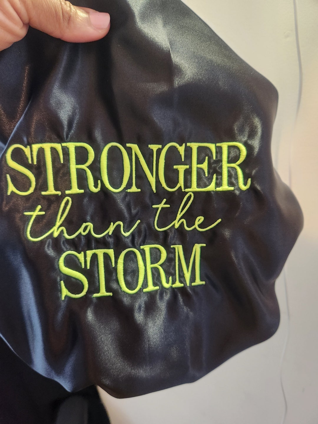 Elegant Monogram Hair Bonnet/satin ADULT Bonnet/stronger Than the Storm ...