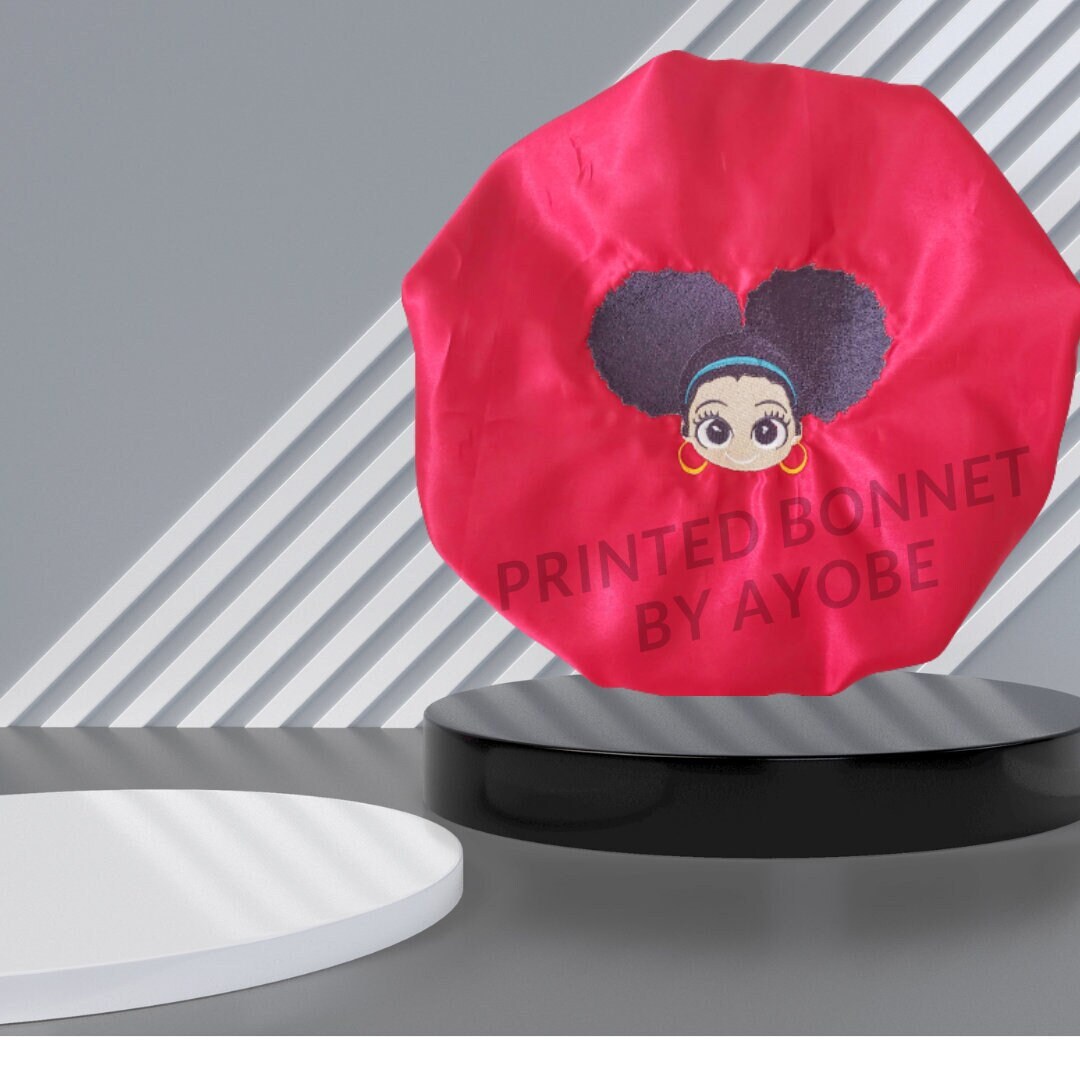 Personalized Afro Puffs Kids Hair Bonnet/african American Girl/satin ...