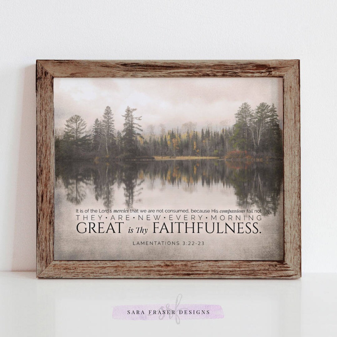 Fall Thanksgiving Decor - Great is Thy Faithfulness - New Every Morning ...
