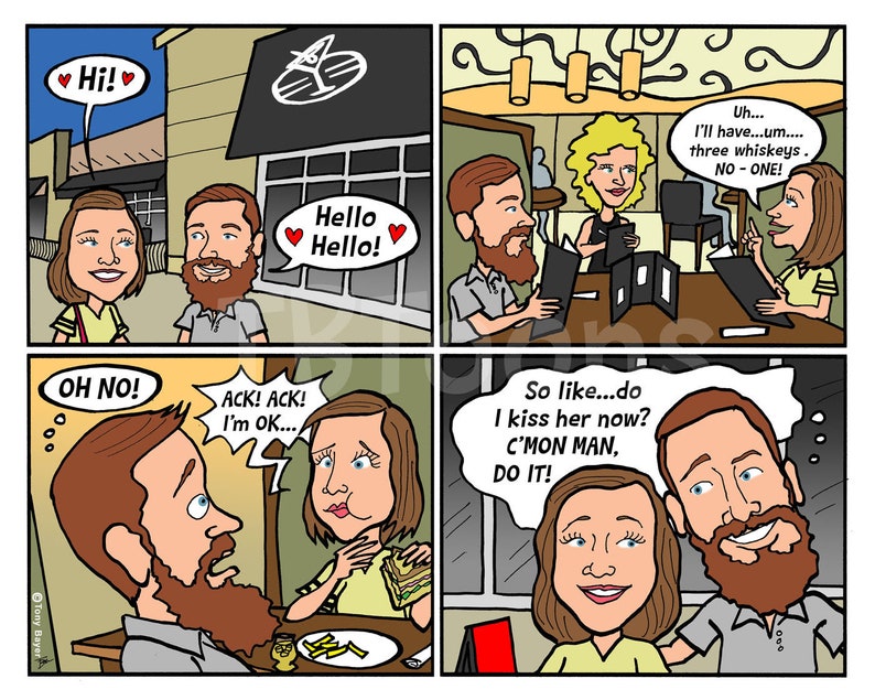 Custom COMIC STRIP Cartoon Personalized Drawing Digital - Etsy