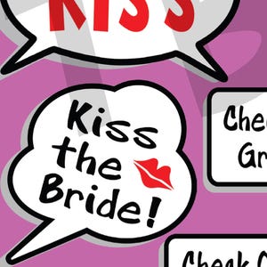 WEDDING Photo Booth Props CLIPART Word & Thought Bubbles - 22 Digital ...