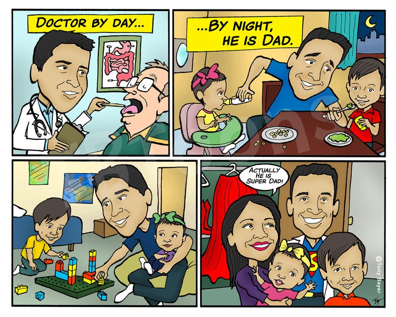 Custom COMIC STRIP Cartoon Personalized Drawing Digital - Etsy