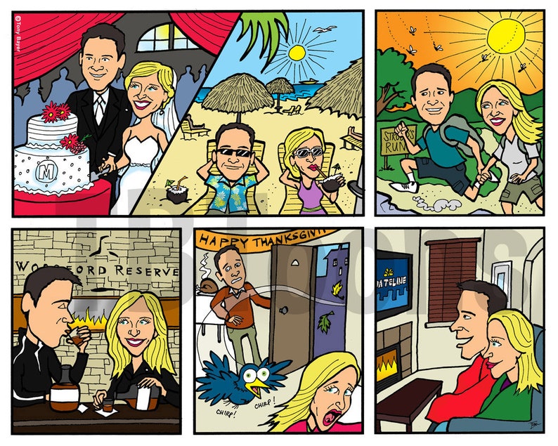 Custom COMIC STRIP Cartoon Personalized Drawing Digital - Etsy