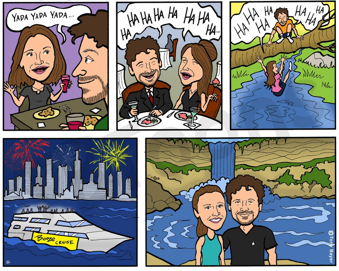 Custom Comic Strip Caricature Cartoon Personalized Drawing From Photo ...