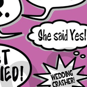 WEDDING Photo Booth Props CLIPART Word & Thought Bubbles - 22 Digital ...