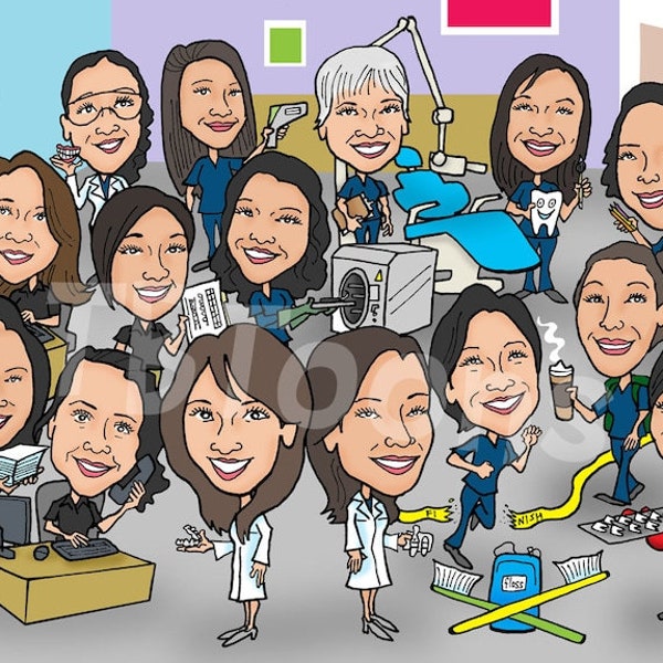Group Photo Cartoon - Etsy
