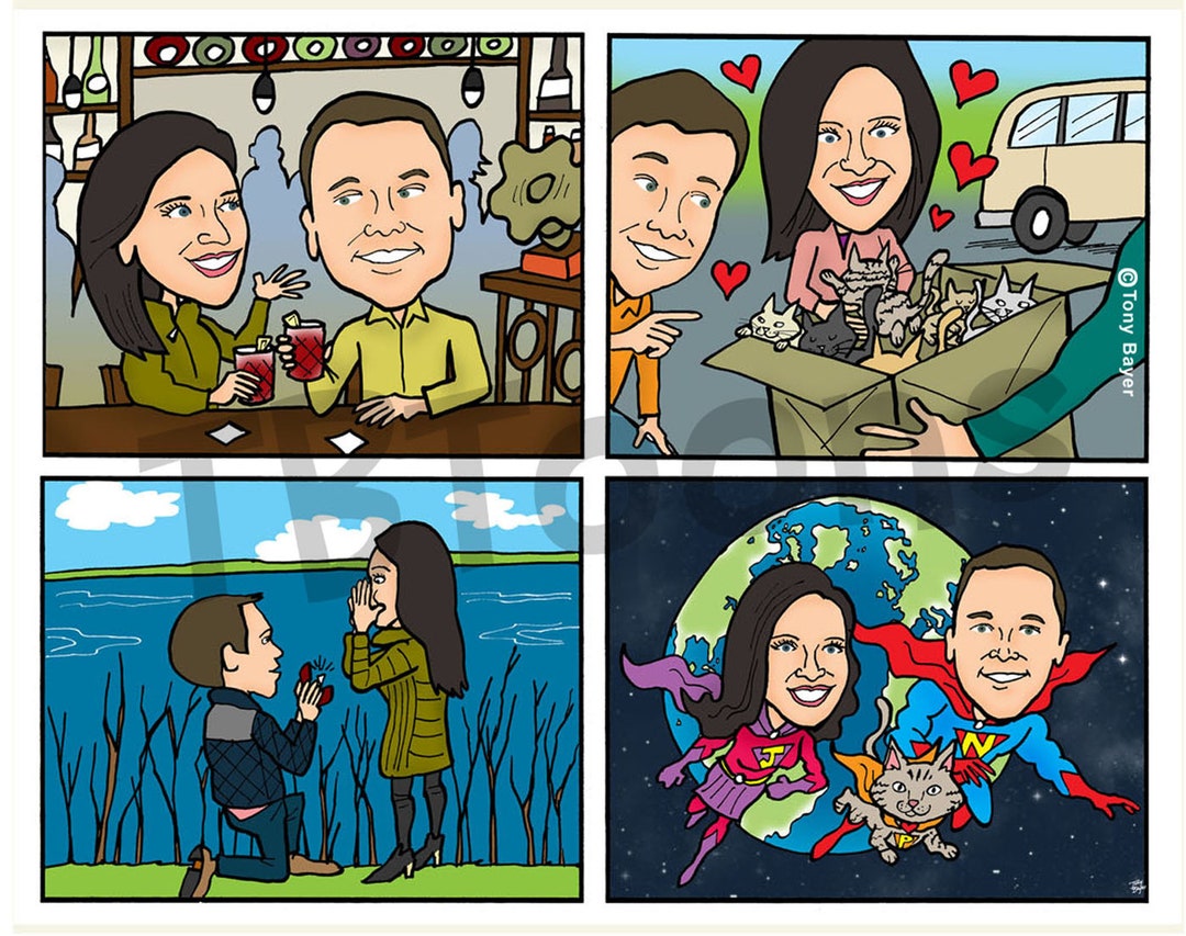 Personalized Comic Strip Drawing - Custom Cartoon Caricature, Story ...