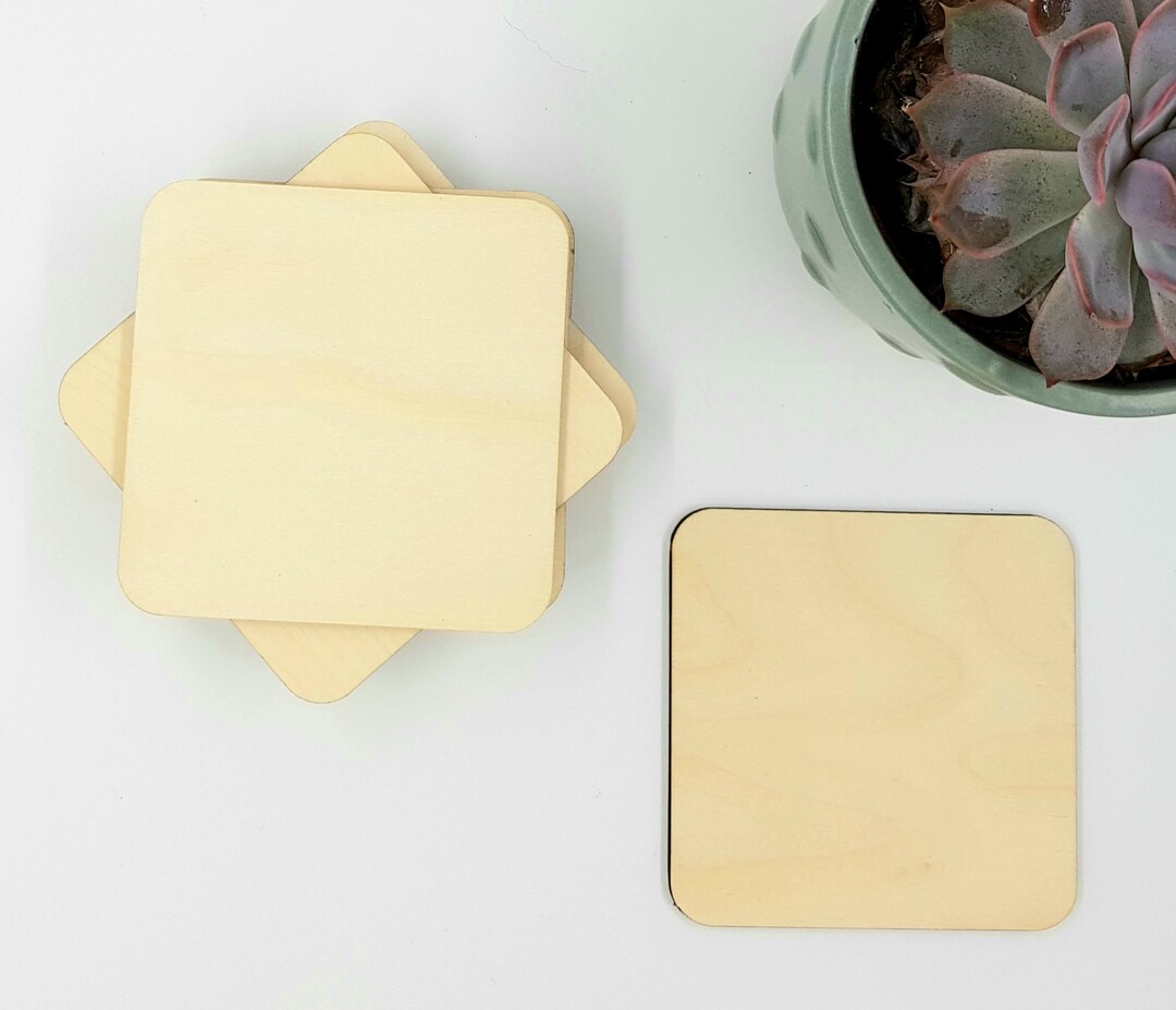 10 X 10cm Square rounded Corners Shapes, Natural Blanks for Crafts ...