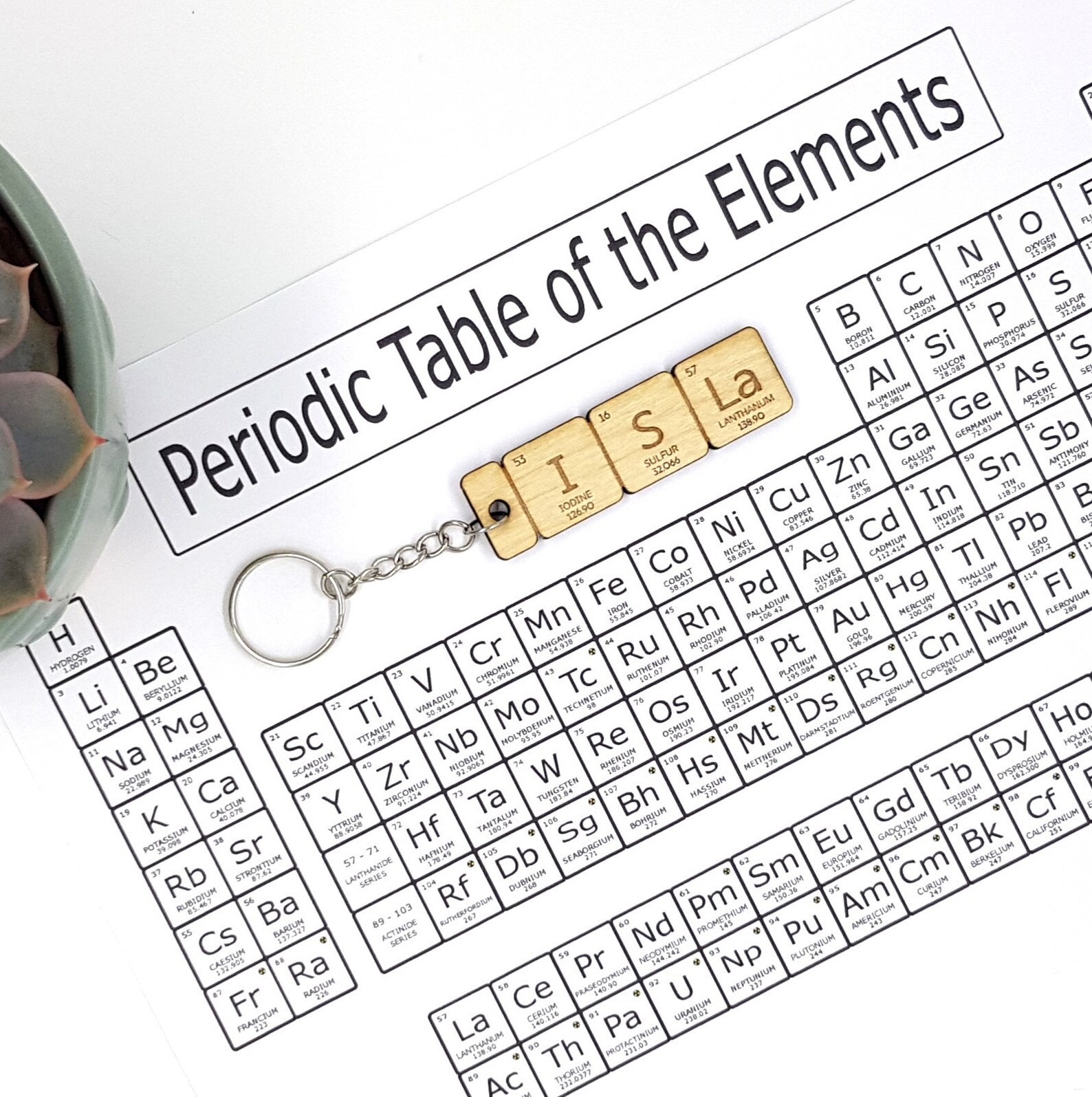 Chemistry Element Name Word Keyring Gift | Science Quirky Keychain ...