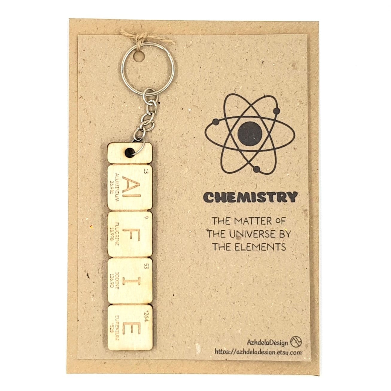 Chemistry Element Name Word Keyring Gift | Science Quirky Keychain ...