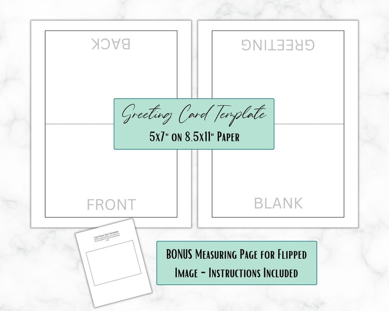 DIY Labelled Greeting Card Canva Template - Card Design - 5x7 on 8.5x11 ...