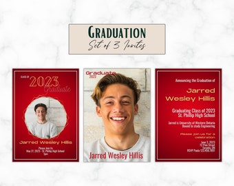 4x6 Grad Party Invite Template - Etsy