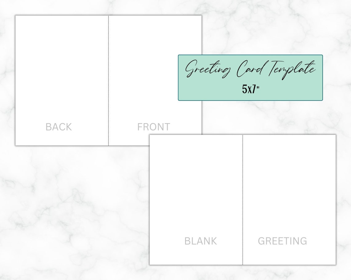 DIY Labelled Greeting Card Canva Template - Card Design - 5x7 on 10x7 ...