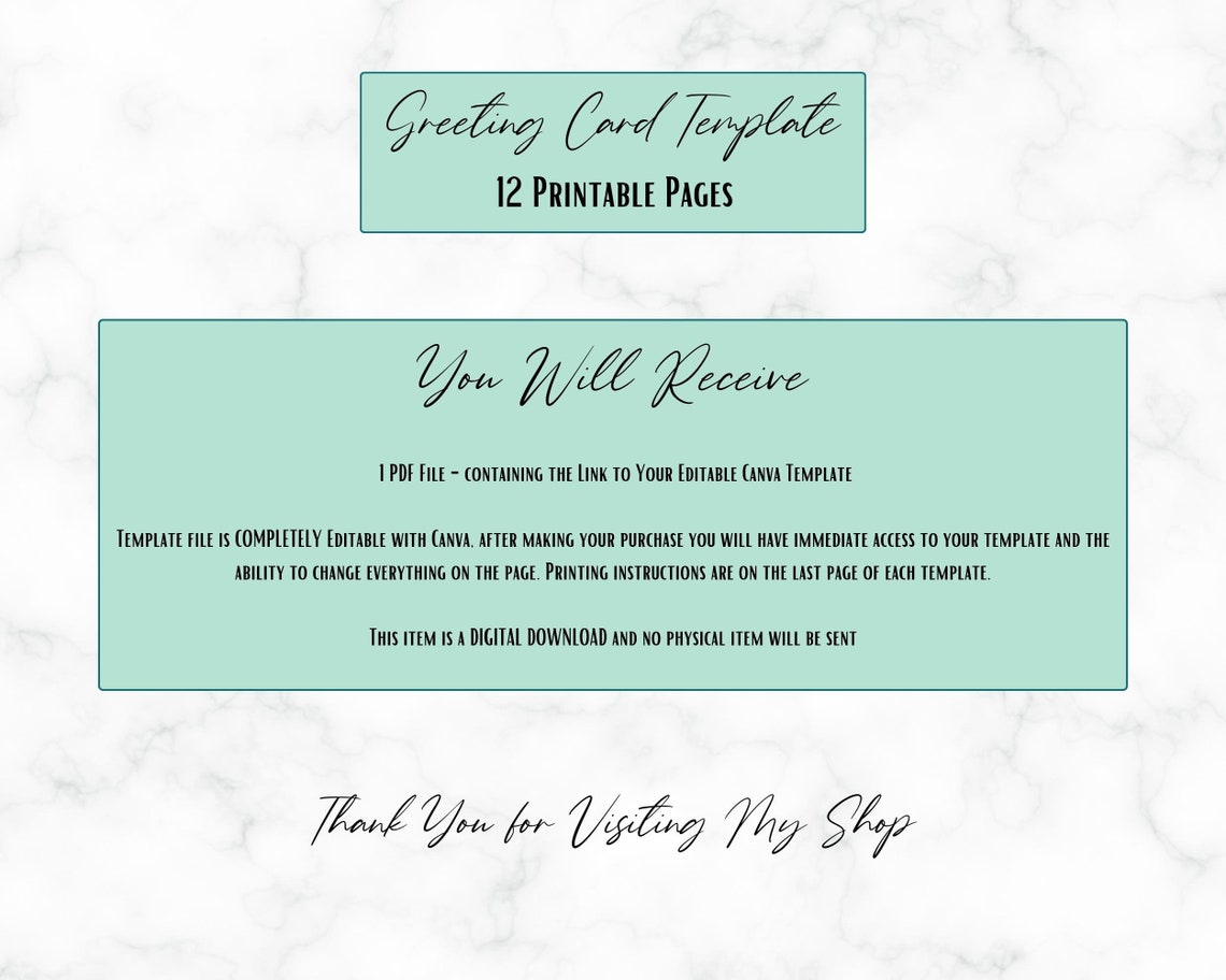 Easy DIY Labelled Small Greeting Card Canva Template Card Design 4.25x5 ...