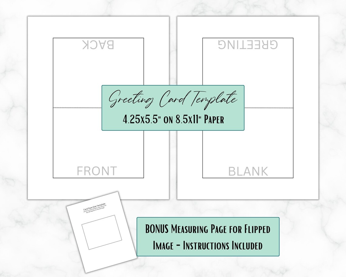 Easy DIY Labelled Small Greeting Card Canva Template Card Design 4.25x5 ...