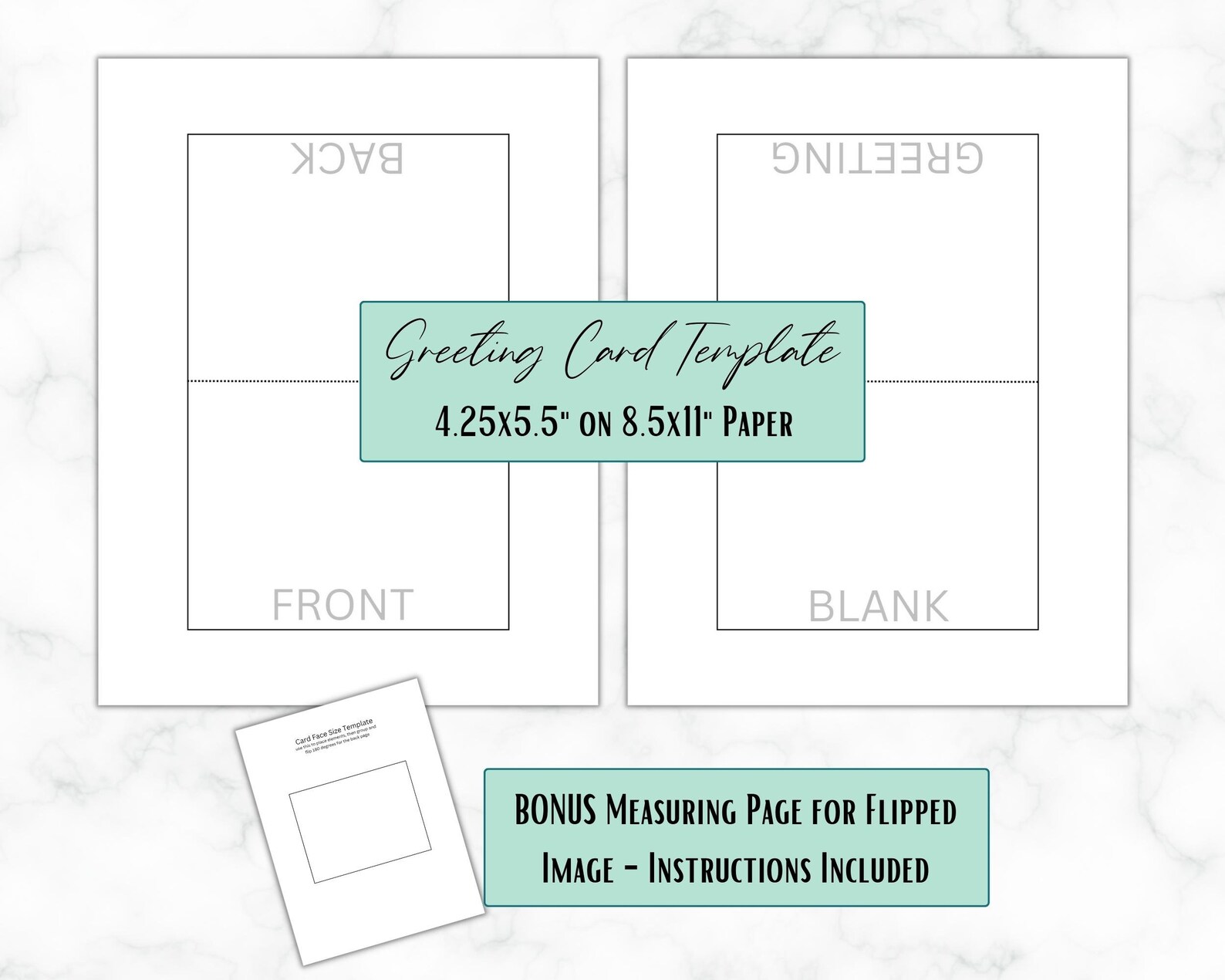 Easy DIY Labelled Small Greeting Card Canva Template Card Design 4.25x5 ...