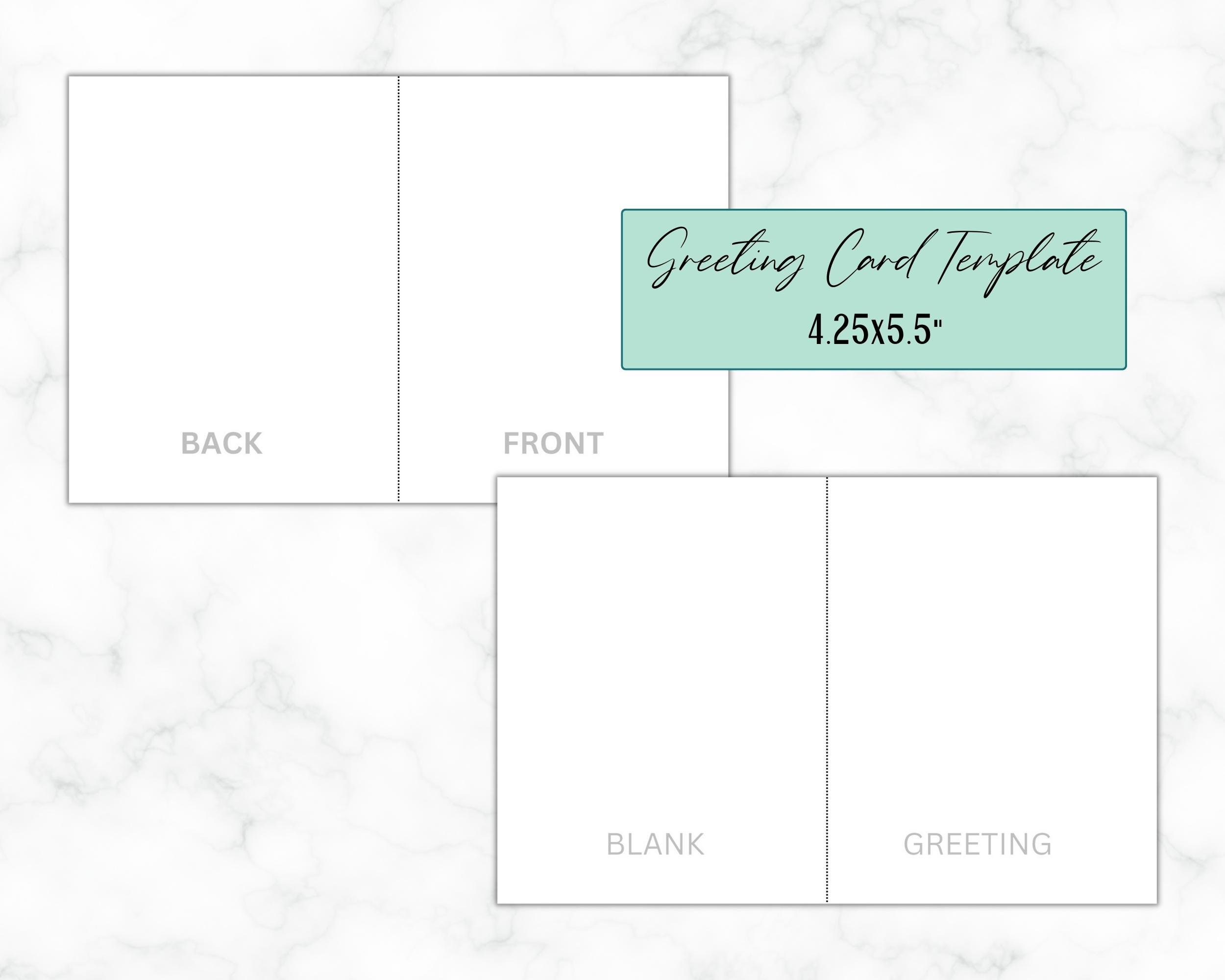 Easy DIY Labelled Small Greeting Card Canva Template Card Design 4.25x5 ...