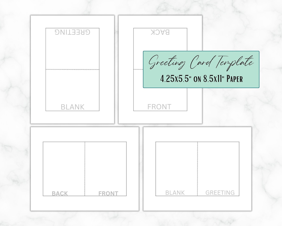 Easy DIY Labelled Small Greeting Card Canva Template Card Design 4.25x5 ...