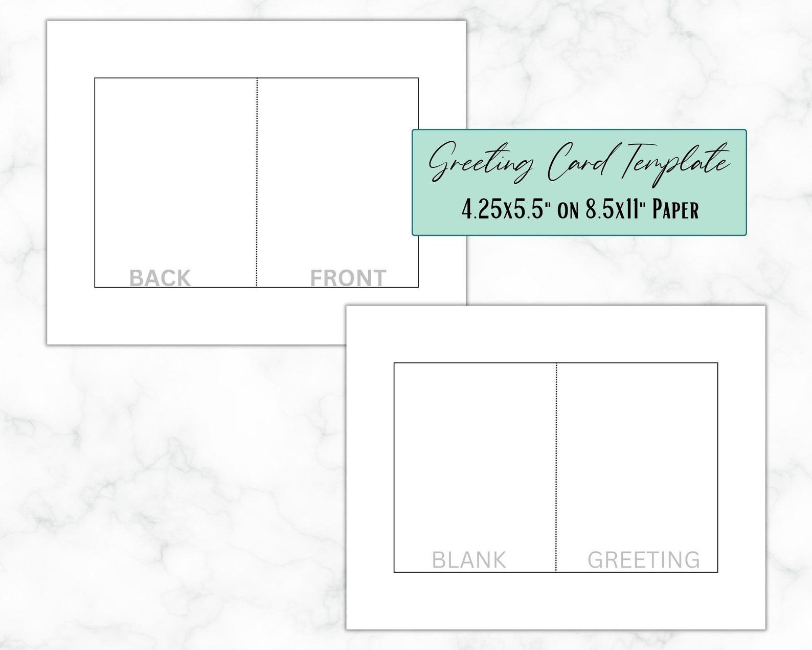 Easy DIY Labelled Small Greeting Card Canva Template Card Design 4.25x5 ...