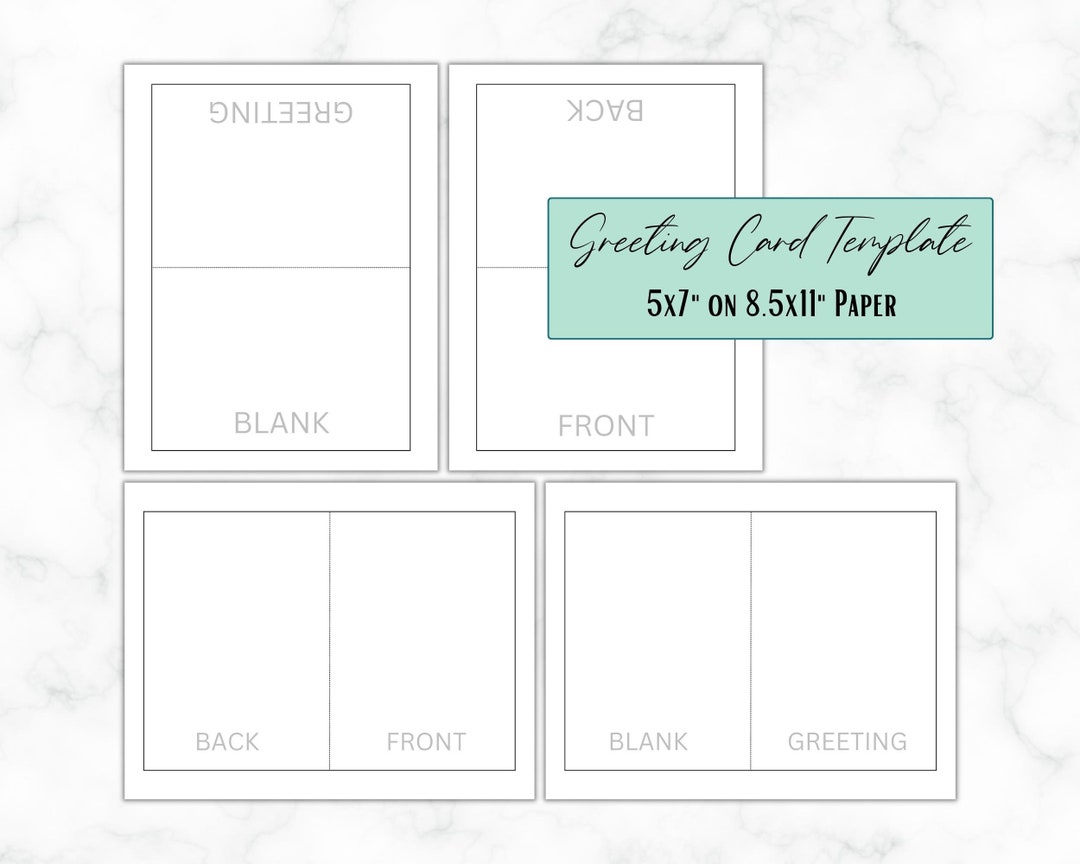 DIY Labelled Greeting Card Canva Template - Card Design - 5x7 on 8.5x11 ...