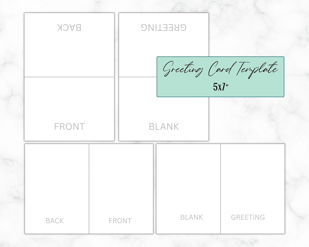 DIY Labelled Greeting Card Canva Template - Card Design - 5x7 on 10x7 ...