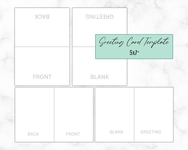 DIY Labelled Greeting Card Canva Template Card Design 5x7 on 10x7 ...