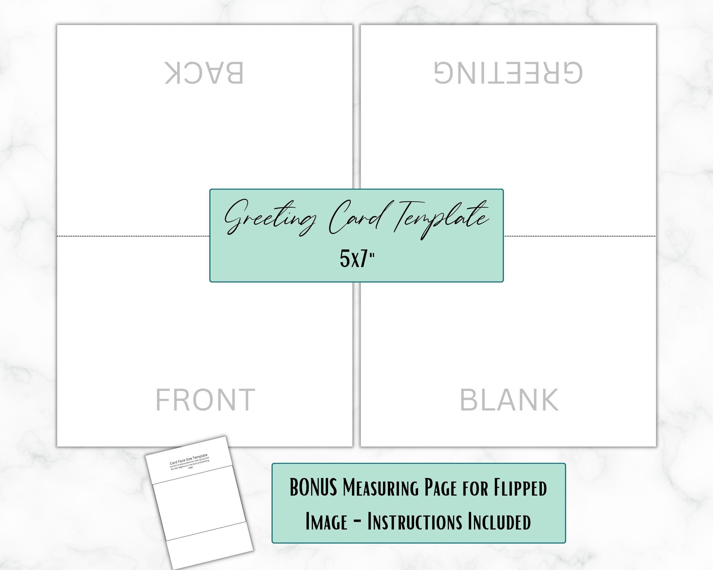 DIY Labelled Greeting Card Canva Template - Card Design - 5x7 on 10x7 ...