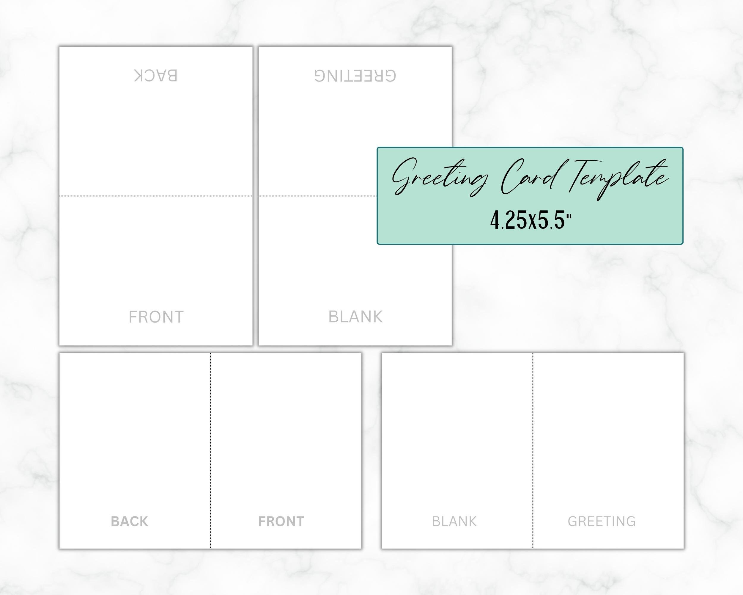 Easy DIY Labelled Small Greeting Card Canva Template Card Design 4.25x5 ...