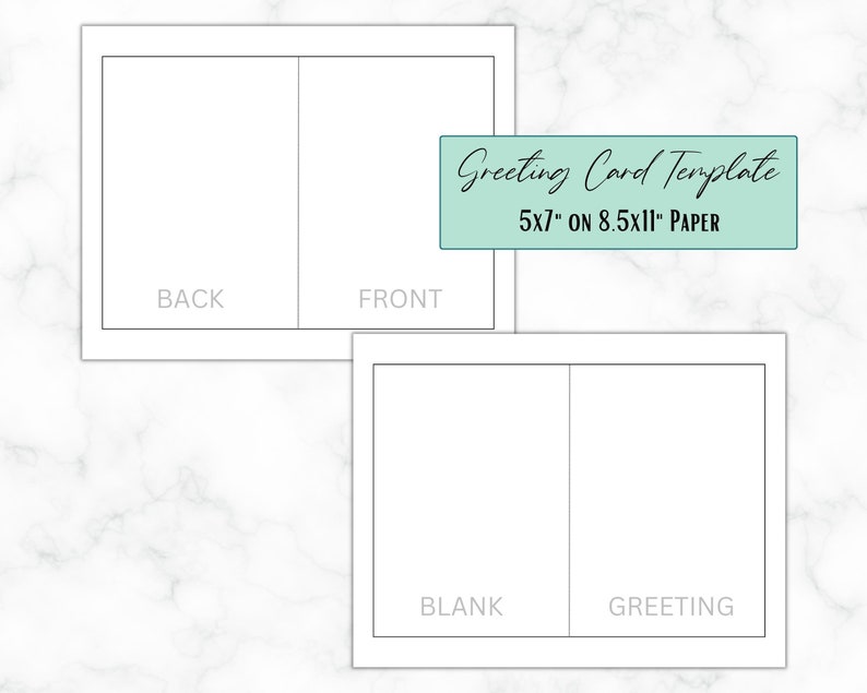DIY Labelled Greeting Card Canva Template - Card Design - 5x7 on 8.5x11 ...