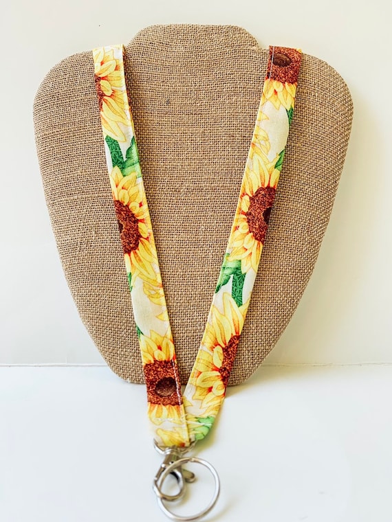 Sunflower Lanyard Sunflower ID Badgeholder | Etsy