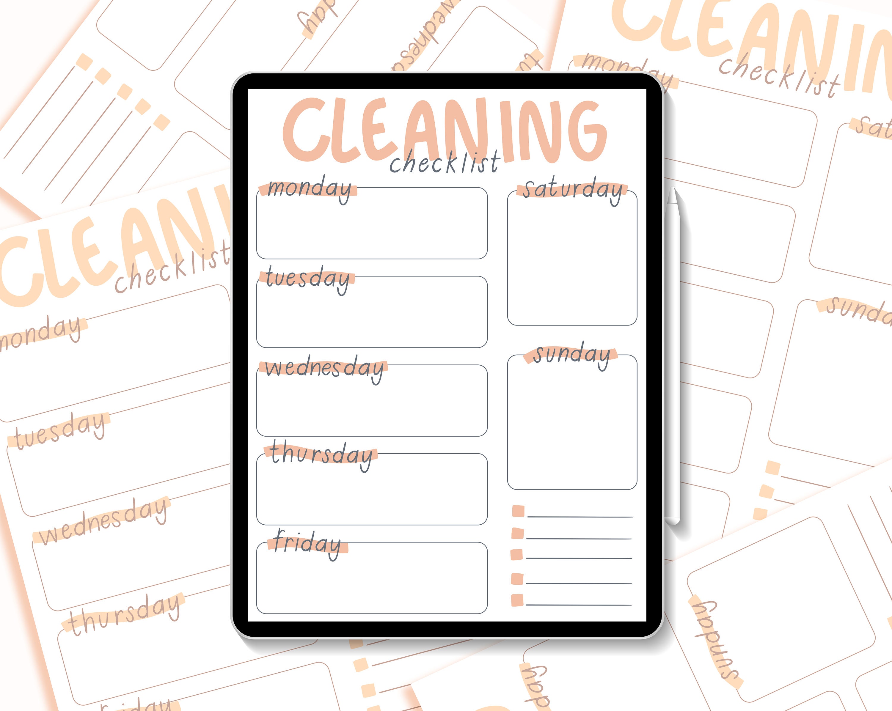 Weekly Cleaning Checklist Digital Download Printable - Etsy
