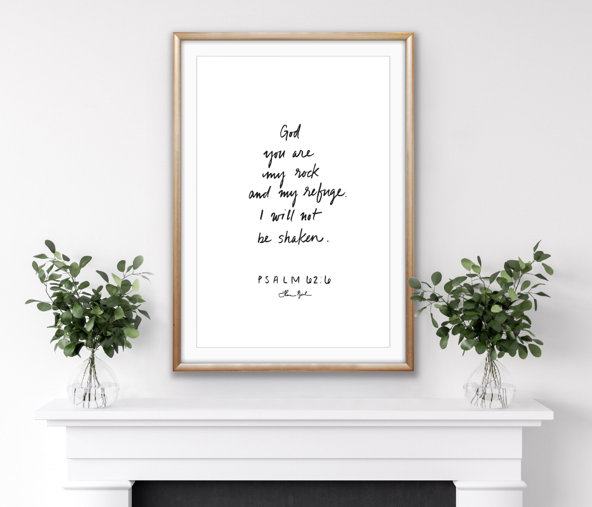 Psalm 62:6, I Will Not Be Shaken, DIGITAL DOWNLOAD, Confession ...