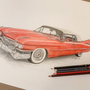 Custom Hand-drawn Car Illustration - Personalized Vehicle Artwork ...