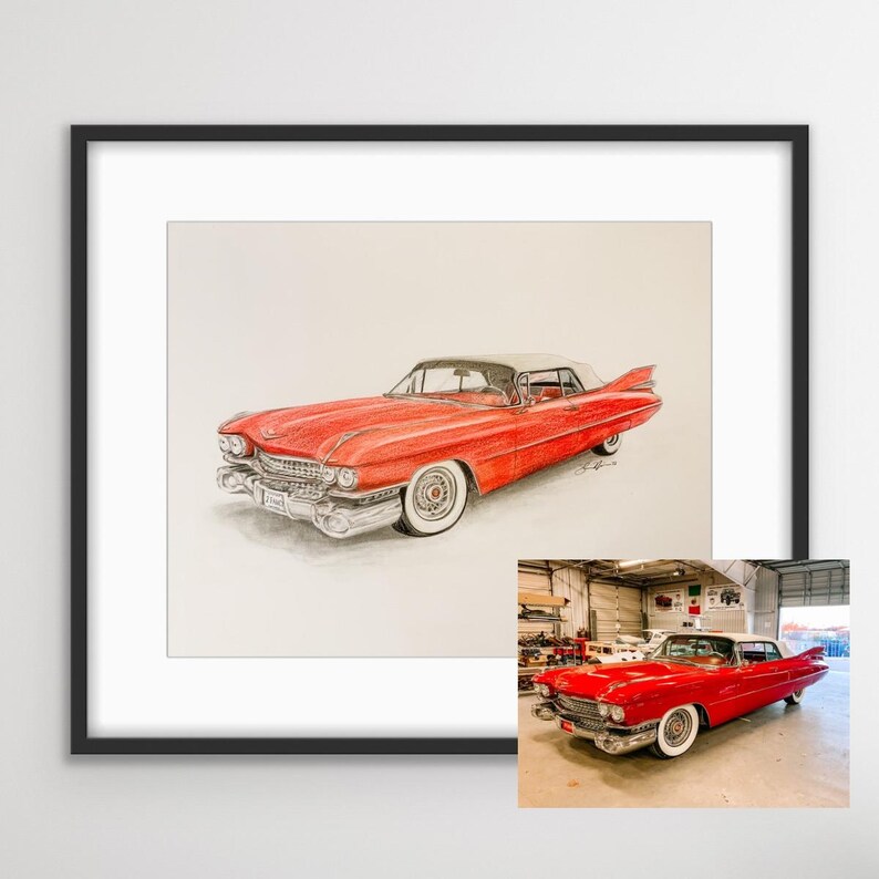 Custom Hand-drawn Car Illustration - Personalized Vehicle Artwork ...